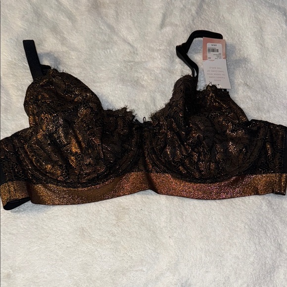 Cacique | Intimates & Sleepwear | Cacique Black And Gold Lace Bra With ...